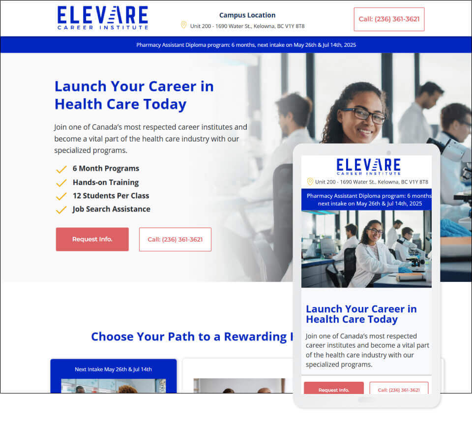 Elevare Career Institute | Savvy Search Marketing