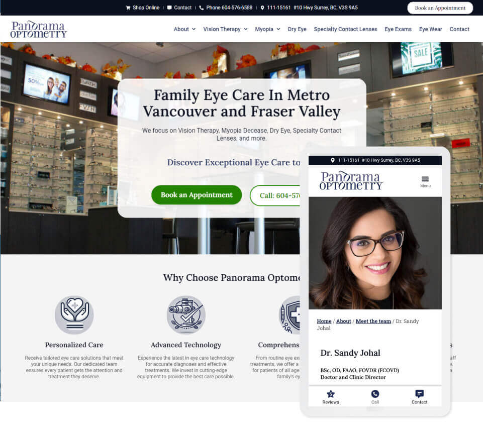 Websites for Optometry Clinics | Savvy Search Marketing