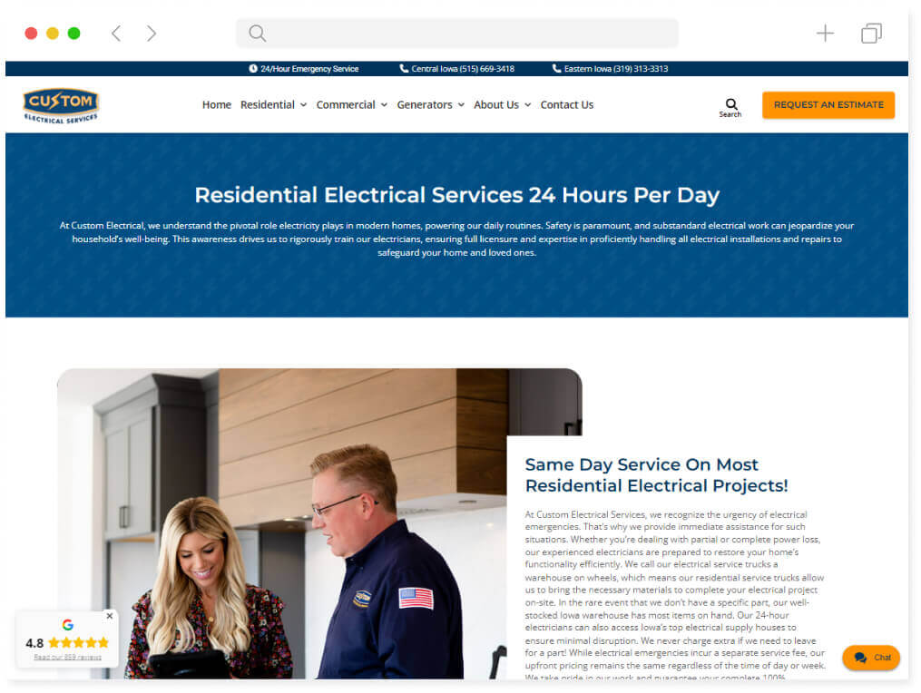 Custom Electrical | Savvy Search Marketing